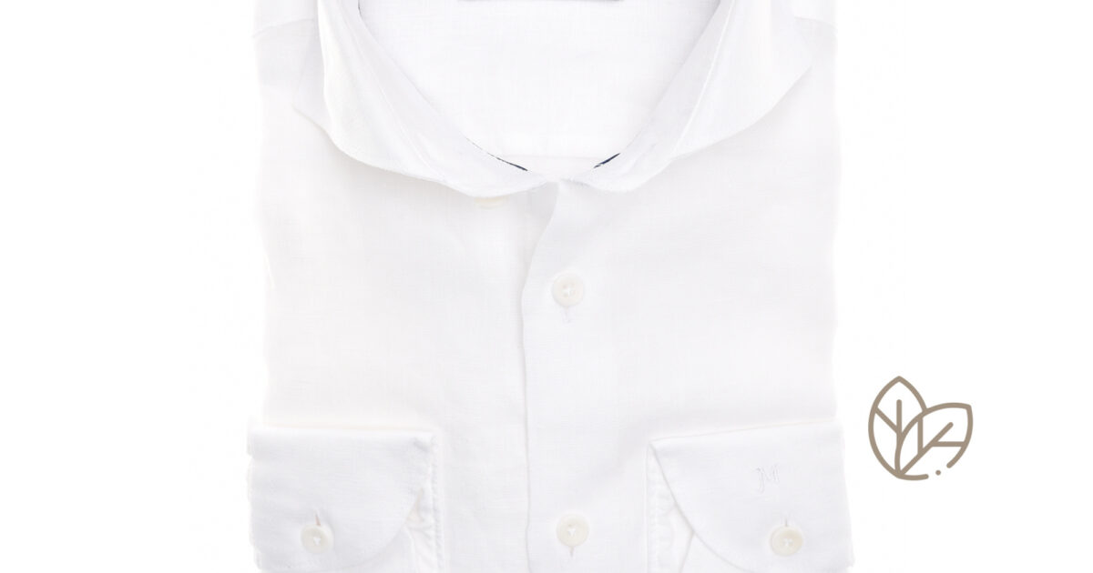 White slim fit linen shirt | John Miller